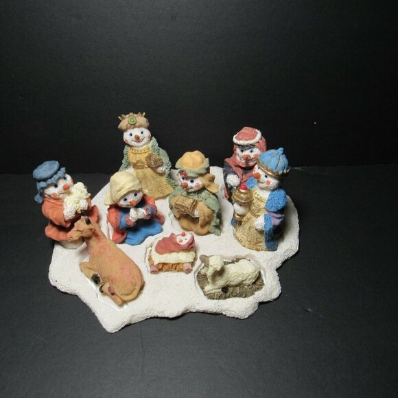 Holiday | Snowman Nativity Scene Set Resin Puzzle 9 Pieces | Poshmark